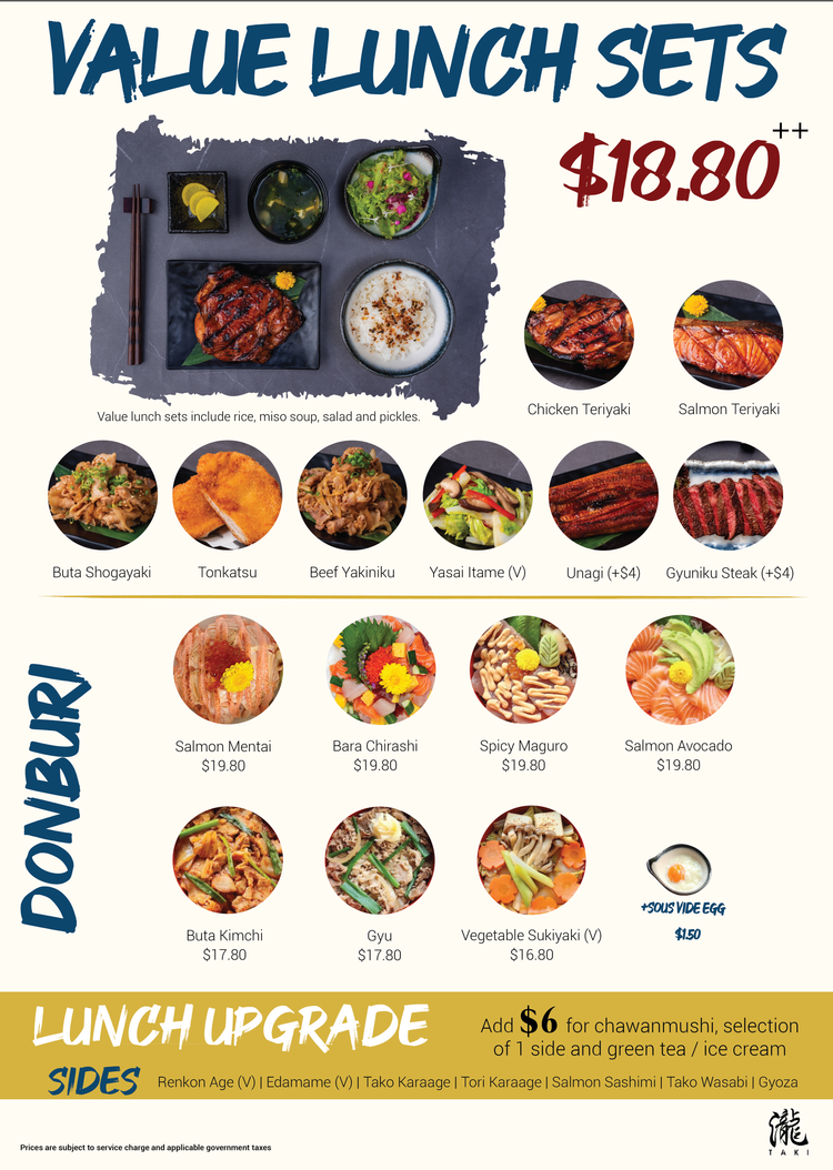 Lunch / Dinner/ Beverages Menu | Japanese Cuisine Singapore