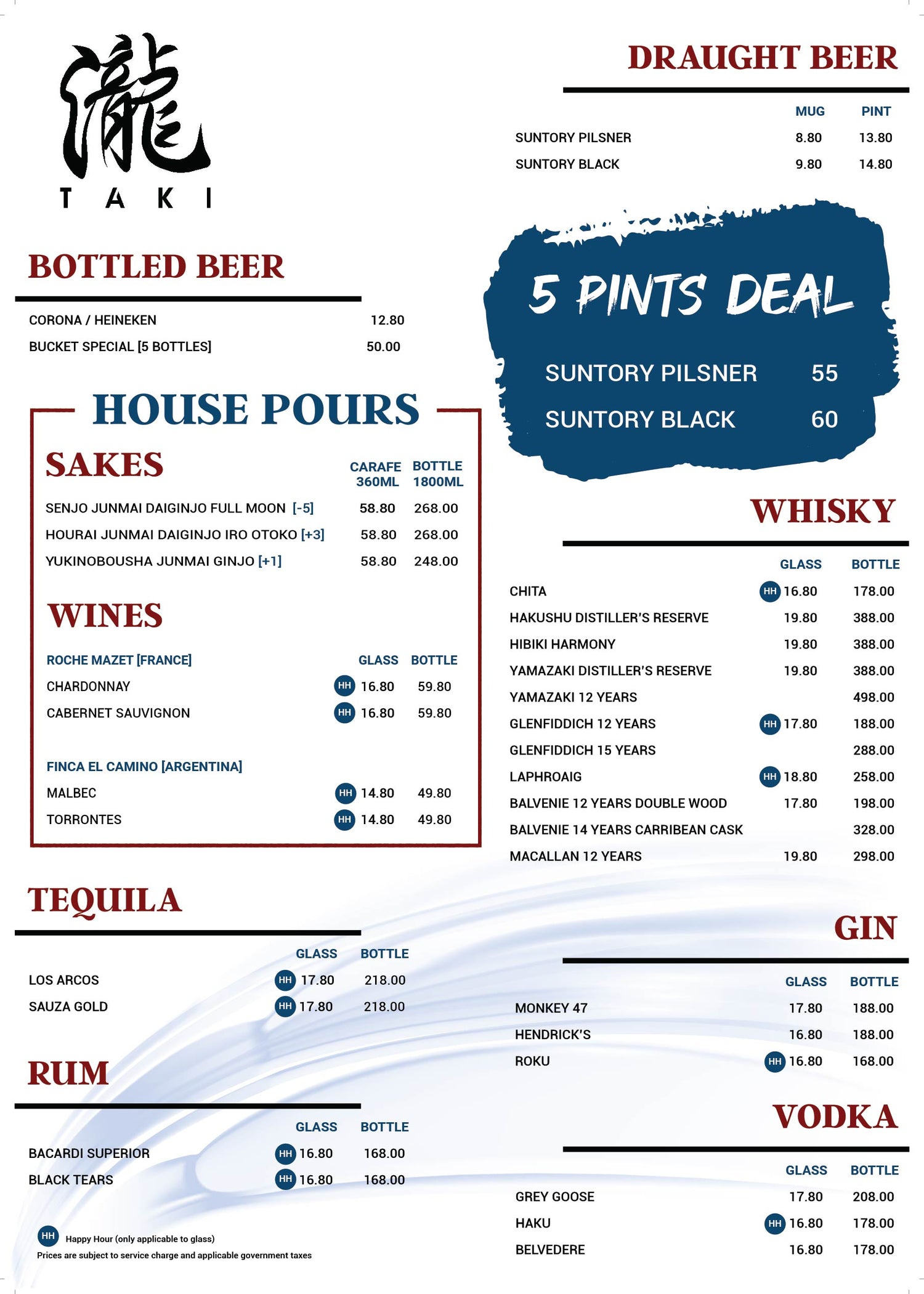 Lunch / Dinner/ Beverages Menu | Japanese Cuisine Singapore